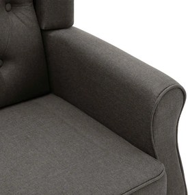 Křeslo s podnožkou taupe textil 320159