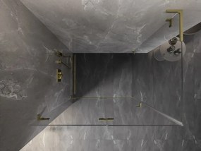 Mexen Lunar-F L, skládací sprchový kout levý 85 x 70 cm, 8mm čiré sklo, zlatý matný profil, 836L-085-070-55-00-L