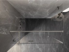 Mexen Lunar T, sklápěcí sprchový kout levý 135 x 80 cm, 8mm čiré sklo, ocelový profil, 834T-135-080-97-00-L