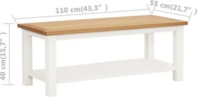 vidaXL Konferenční stolek 110 x 55 x 40 masivní dubové dřevo [289205] Barva: tmavě hnědá