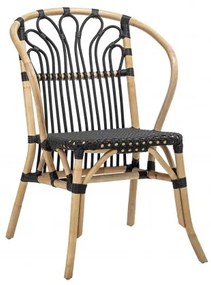 Ratanová židle s područkami MAILA, černá Bloomingville 82046403