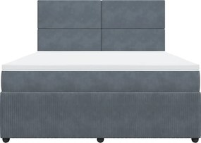 Box spring postel s matrací tmavě šedá 180x200 cm samet 3294701