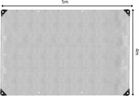 Krycí plachta s oky 5x4 m, 130g PE SPRINGOS GA2184 šedá