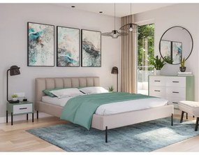 Čalouněná postel MILAN rozměr 140x200 cm Béžová