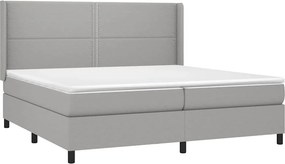 Box spring postel s matrací světle šedá 200 x 200 cm textil 3131377