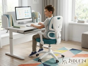 Dětská rostoucí židle PROKID - modrá síťovina
