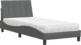 Postel s matrací Hanko tmavě šedá 90 x 200 cm textil 3310504