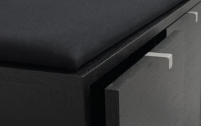 Rowico černá lavice s úložným prostorem CONFETTI a černým sedákem 70 cm 103757