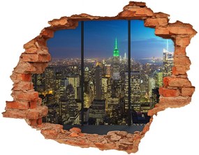 Wallmuralia Samolepící díra nálepka New York noc 90x70 cm