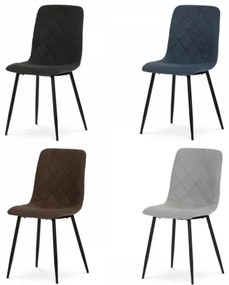 Jídelní židle modrá látka nohy černý kov CT-283 BLUE2