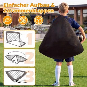 Costway Sada 2 fotbalových branek pro děti se zesílenými – 120 × 95 × 95 cm