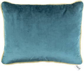 Tyrkysový sametový obdélníkový polštářek Tyrkys - 35*45*10cm