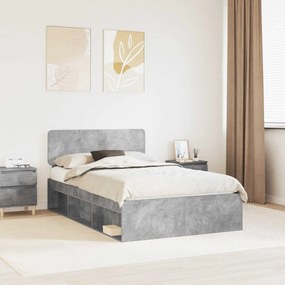 Rám postele s čelo Beton 120 x 190 cm Masivní borové dřevo 3412108
