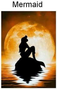 Diamantové malování - Filmové a pohádkové postavy III. (kulaté diamanty) Motiv: Mermaid, Rozměr: 30x40 cm