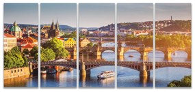 Malvis ® Pražské mosty Velikost: pětidílný obdélník - 100x45 cm