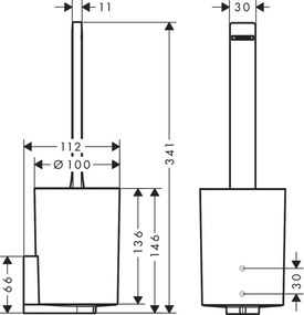 Hansgrohe WallStoris, wc kartáč, bílá matná, HAN-27927700