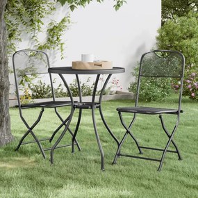 vidaXL Skládací zahradní židle 2 ks mřížka z tahokovu antracitové
