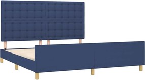 Rám postele bez matrace modrý 160 x 200 cm textil 3125395