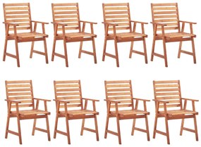 Zahradní jídelní židle 8 ks s poduškami masivní akáciové dřevo,  3078384
