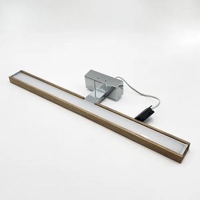 Brilagi-LED Koup osvět zrcad 3v1 WOODY MIRROR LED/12W/230V 60 cm IP44 chrom/dub
