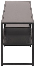 Černý TV stolek v dekoru jasanu 120x46 cm Seaford - Actona