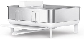 Odkapávač na nádobí Simplehuman Compact, rám z nerez oceli, bílý plast, FPP