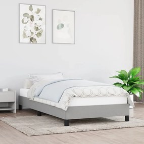 Rám postele světle šedý 80 x 200 cm textil - Default Title