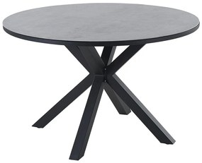 Kulatý zahradní jídelní stůl ⌀ 120 cm šedý/černý MALETTO Beliani