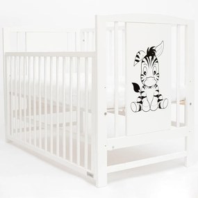 NEW BABY Dětská postýlka New Baby POLLY Zebra se stahovací bočnicí bílá