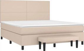 Box spring postel s matrací cappuccino 180 x 200 cm umělá kůže 3137562