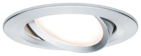 Paulmann 93902 Premium LED Slim Coin Satin, náklopná zápustná bodovka 1x6,8W LED 2700K stmívatelná, soustružený hliník, prům. 8,4cm