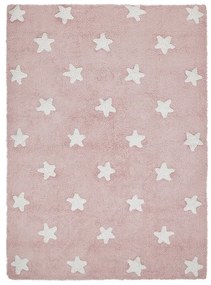 Bio koberec kusový, ručně tkaný Stars Pink-White-120x160