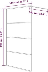 Sprchová zástěna walk-in bílá 115 x 195 cm čiré ESG sklo 152143