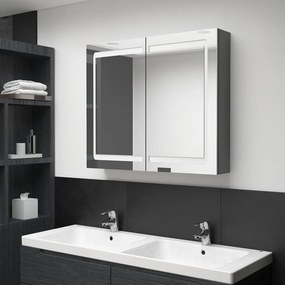 LED koupelnová skříňka se zrcadlem šedá 80 x 12 x 68 cm 326513