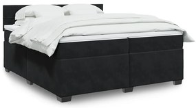 Box spring postel s matrací černá 200x200 cm samet 3286404