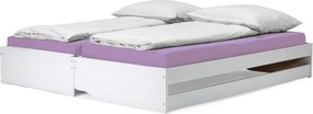 Postel FLOPY 90x200 s výsuvnými přistýlkami masiv bílá Kondela 0000358002