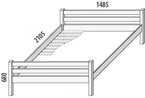 Domestav Domino dvoulůžko 140 - vysoké čelo, smrk