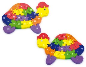 Viga Dřevěné 3D puzzle montessori - Želva