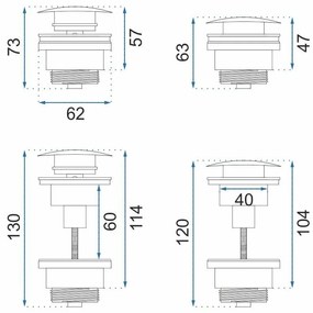 Rea Rea, univerzální umyvadlová odtoková zátka typu ClickClack, měděná matná, REA-A5632