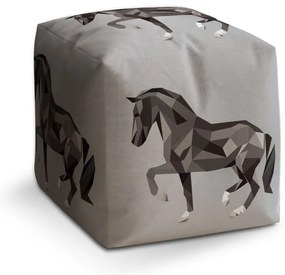 Taburet Cube kůň, šedá
