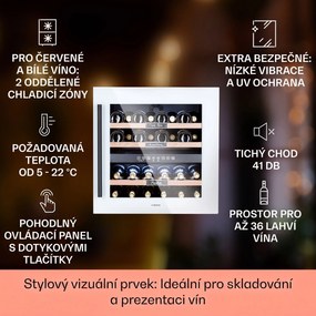 Klarstein Vinsider 36 Quartz Edition, vinotéka, 85 l, 2 zóny, 5-22 °C