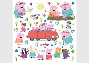 Dětská samolepka na zeď Prasátko Peppa Auto | 30 x 30 cm | DDKS3847