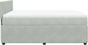 Box spring postel s matrací světle šedá 160x200 cm samet 3290082