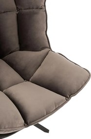 Tmavě šedé sametové relaxační křeslo Chair Relax Bubby Grey - 78*73*92cm