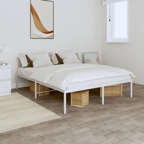 Kovový rám postele bílý 160 x 200 cm,  350916