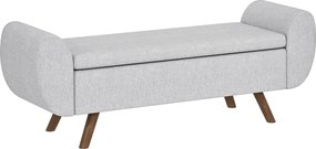 HOMCOM Úložná Lavice 53,8L Ottoman Úložný Box na Konci Postele s Polstrovaným Lněným Sedákem a Opěrkami Rukou, pro Obývací Pokoj, Ložnici, Předsíň, 13