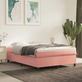 Box spring postel s matrací růžová 140x190 cm samet,  3144680