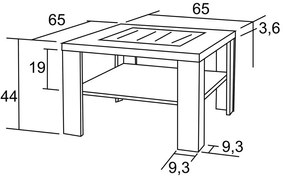 Konferenční stůl Alois 65×65 dub sonoma