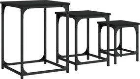 vidaXL Hnízdové konferenční stolky 3 ks kompozitní dřevo [838923] Barva: Černá