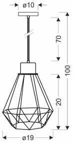 Lustr na lanku PRIMO 1xE27/60W/230V